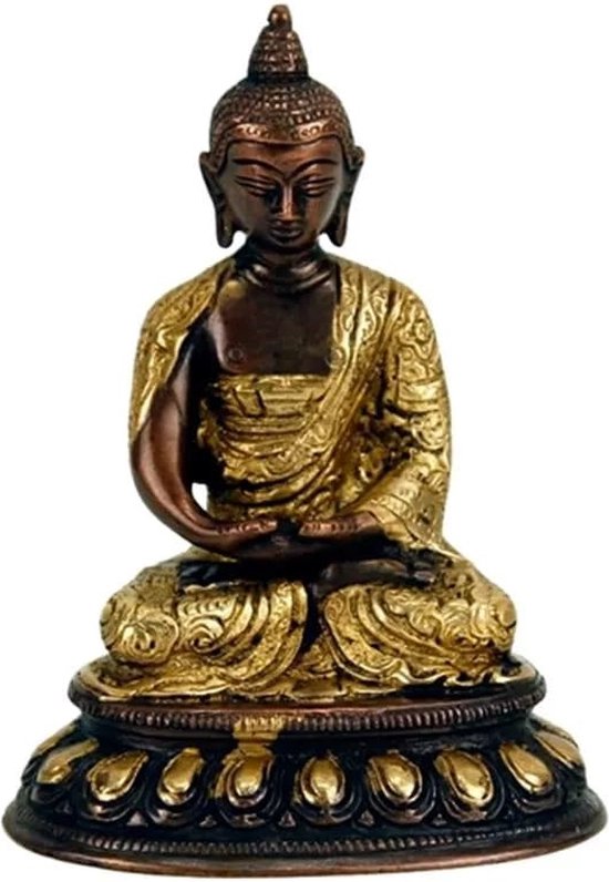 Japanse Boeddha Beeld Amithaba - 15x17 cm - Brons - Messing - boeddha ...