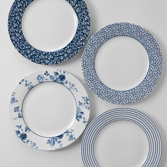 Laura Ashley Blueprint Collectables Borden set van 4 - 20cm - Assorti | bol