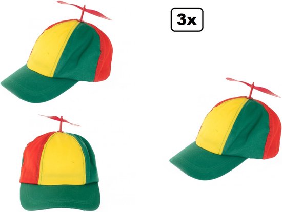 3x Propellerpet multicolour - verstelbaar - Themaparty fun festival ...
