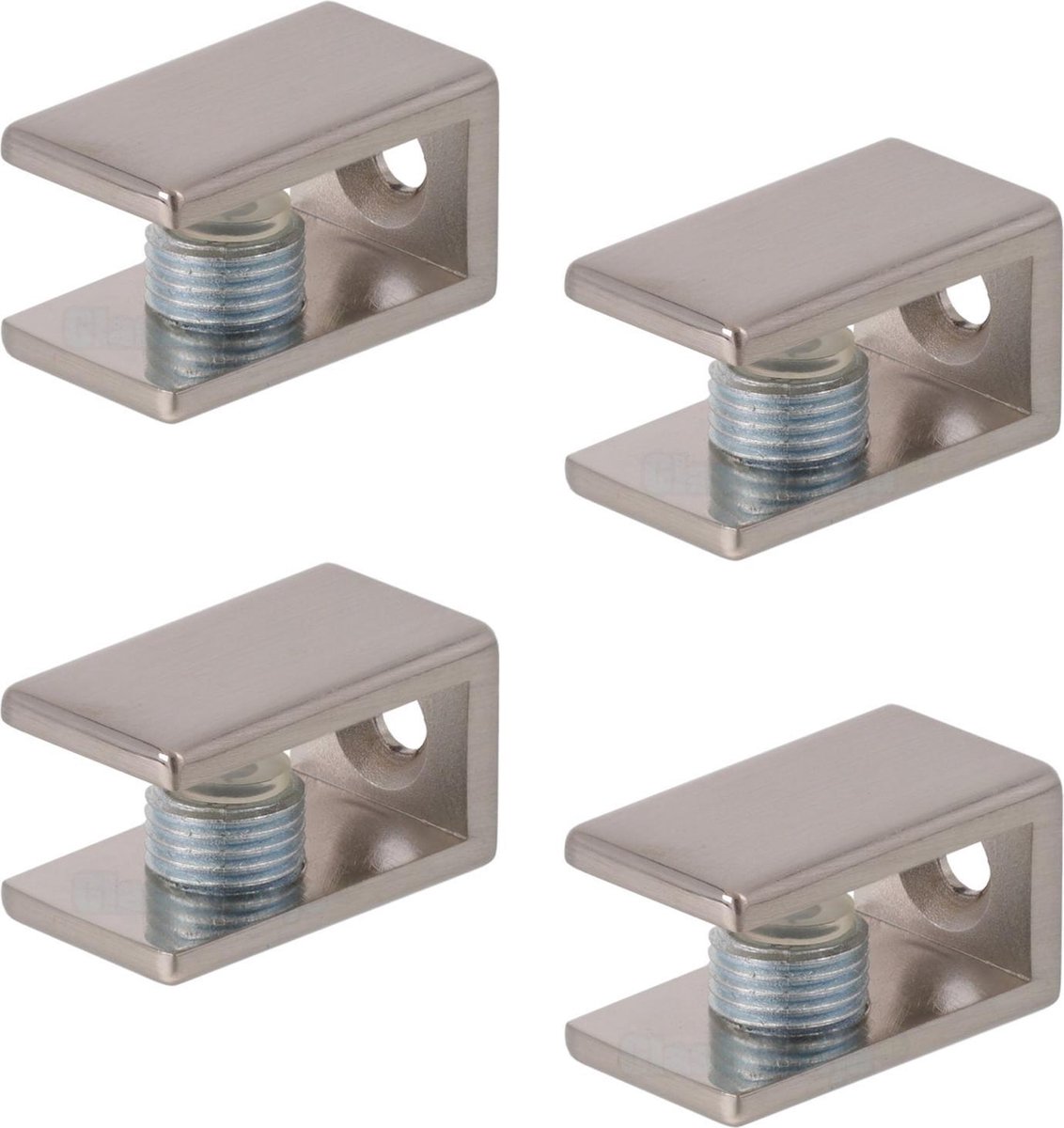 Glasplaatdrager 15 x 16 x 27 mm, voor glasdikte 6 t/m 10 mm, RVS effect ...
