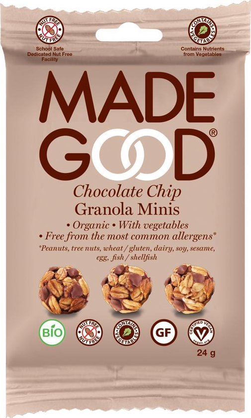 MadeGood Granola Mini's Chocolate Chip 24 zakjes van 24 gram | bol.com