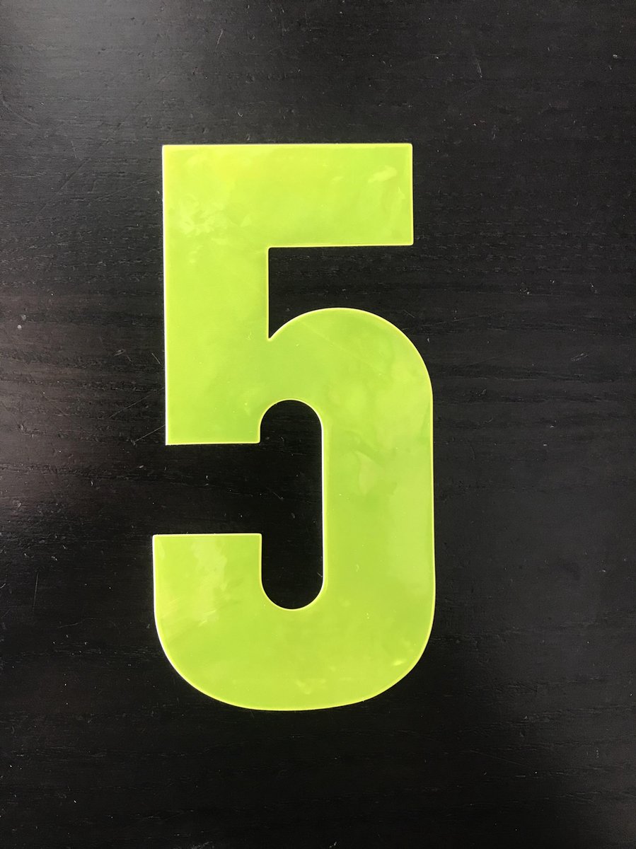 huisnummer sticker - reflecterend - nummer 5 - geel -plak cijfer ...