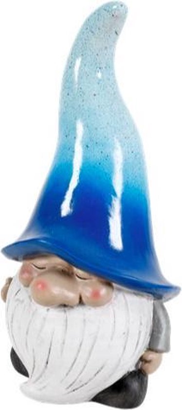 Kabouter met muts - tuinkabouter - tuinbeeld - blauw | bol.com