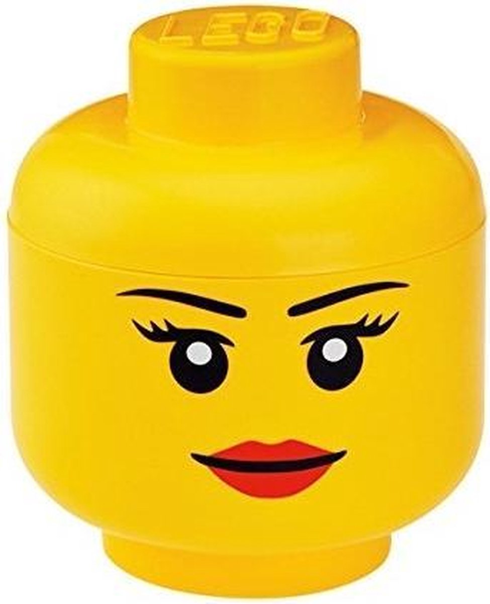 Opbergbox Iconic Hoofd Girl 16 cm, Geel - LEGO | bol.com