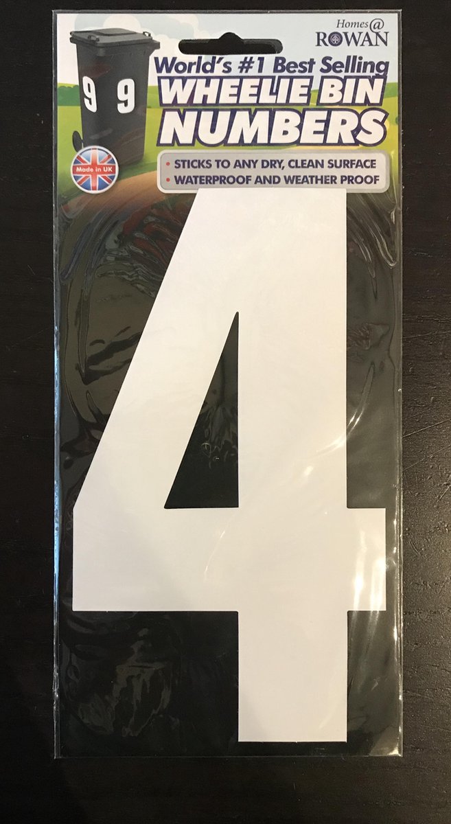 huisnummer sticker - nr. 4 - wit groot- huisnummer stickers ...