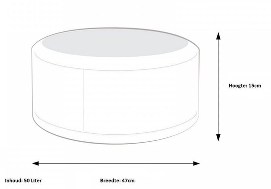 Klassieke kleine poef - beige - 47cm x 15cm | bol.com