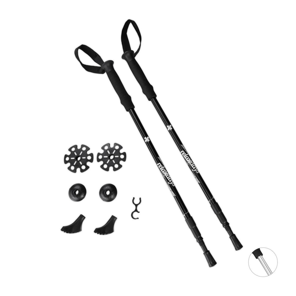 Relaxdays wandelstokken verstelbaar - trekkingstokken - telescopisch ...