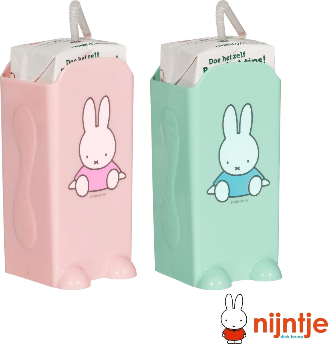 Nijntje Drink Pakjes Houder Roze - 3 stuks - Geschikt voor 150 ml + 200 ...