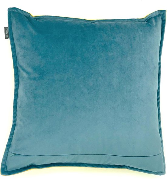 Sierkussen - Safia Velvet Duo Color Azur - Blauw - 45 Cm X 45 Cm | bol.com