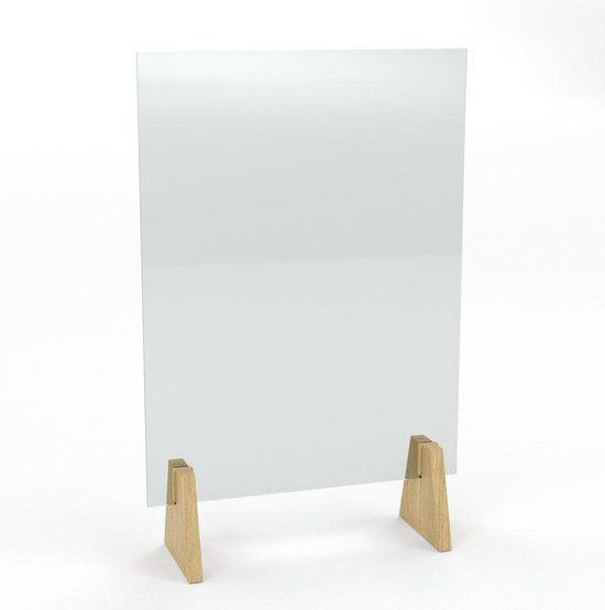 R-Serious Preventiescherm - Recht Glas - Licht Hout - Spie Licht Hout ...