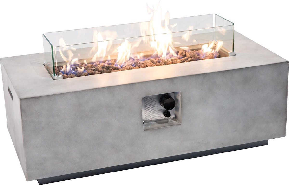 Teamson Home - Rechthoekige Beton Propaan Gas Vuurtafel - Vuurkorf ...
