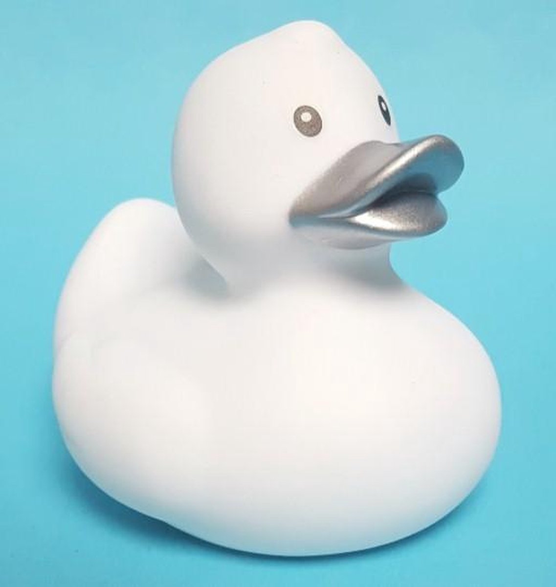 Badeend wit 8 cm met zilveren bek (per 10 badeenden) | bol.com