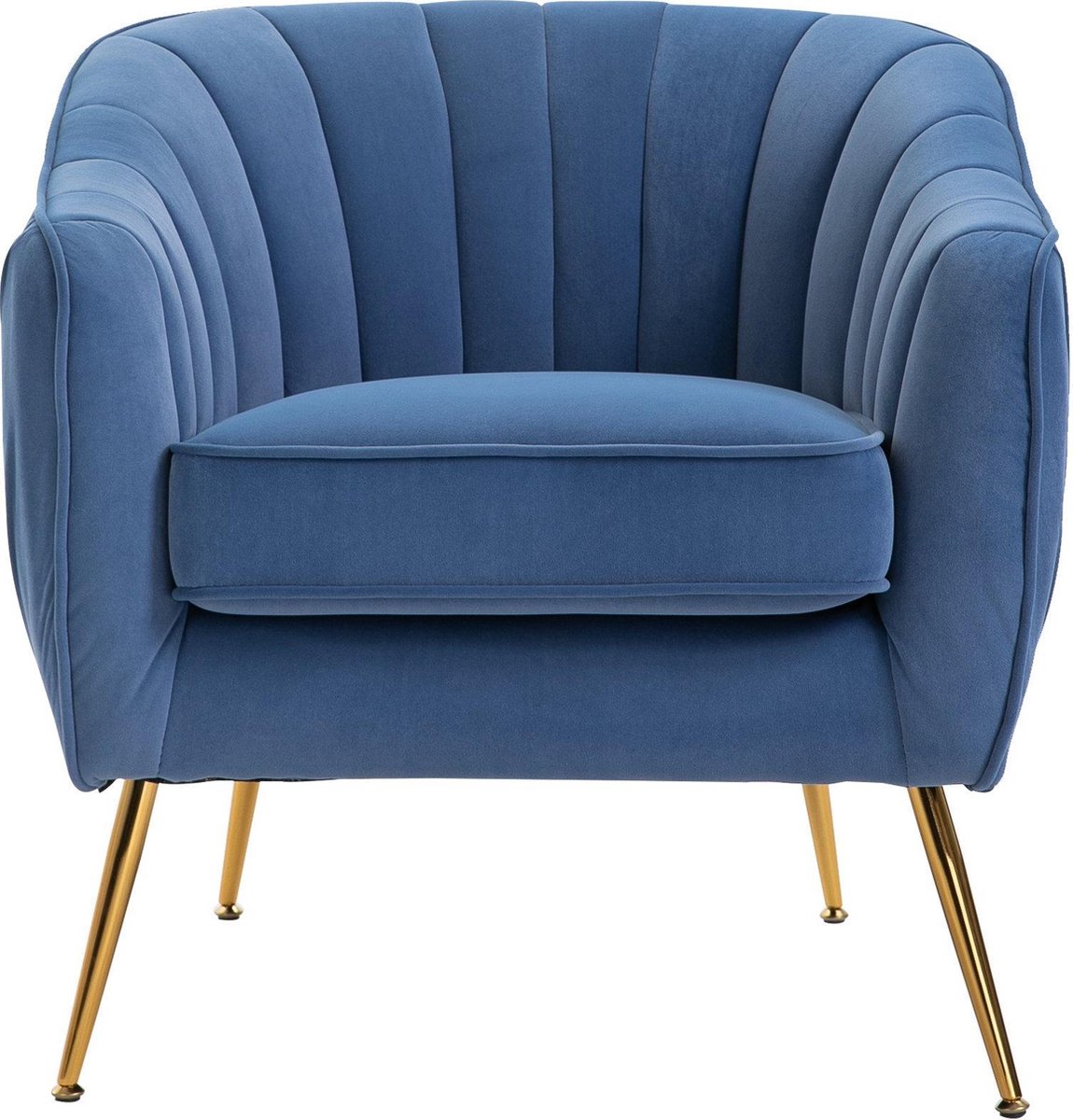 EKEO - Fauteuil - Eetkamerstoel - Metalen poten - Blauw | bol.com