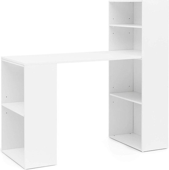 Nancy's Bureautafel - Moderne Computertafel - Wit - 120 x 120 x 53 cm | bol