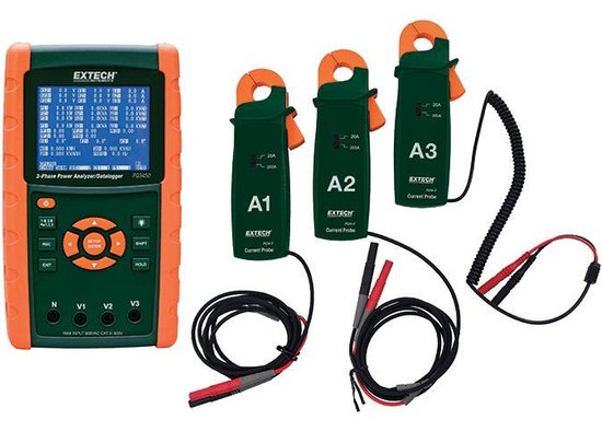EXTECH PQ3450-2: 200A Vermogen analyzer kit met datalogger | bol.com