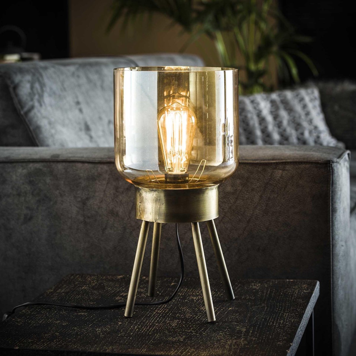Moderne tafellamp glas Lia - 4-poot tafellamp - Slaapkamer lamp ...