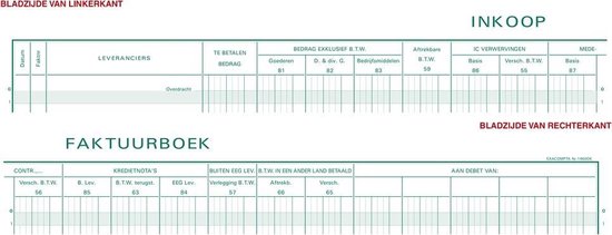Registre comptable pour l'achat de TVA - 31 lignes - numérotées - avec ...