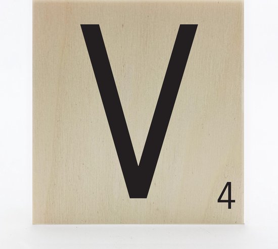 Houten scrabble letter V - 8 x 8 cm | bol.com