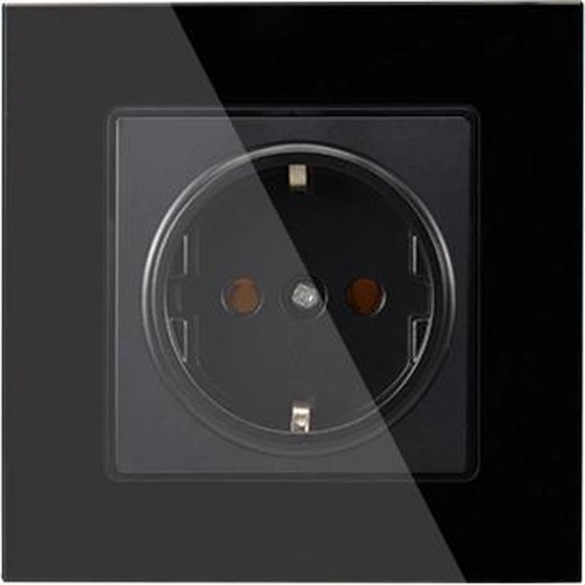 Stopcontact inbouw enkel zwart inclusief glasframe zwart Improducts ...