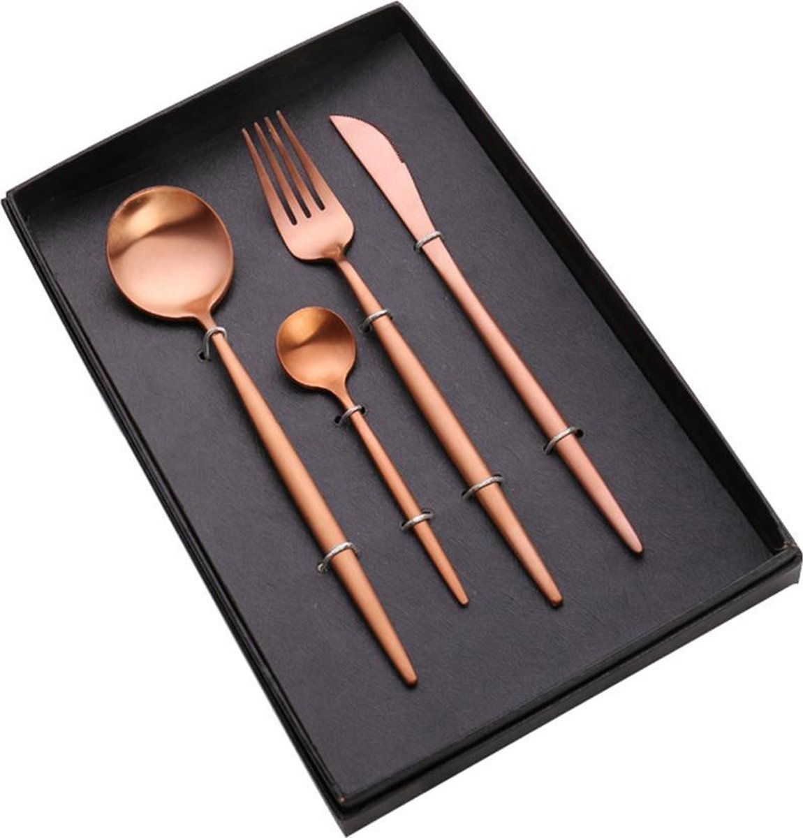 Potterdutch Elegant - 4 delige Bestekset - Mat Roze Rosé Goud - 1 ...