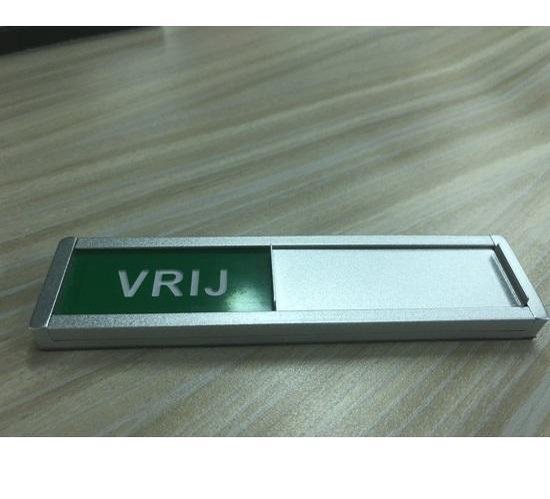 Vrij bezet kantoor schuifbordje I Vrij bezet deur bordje 125 mm x 30 mm ...