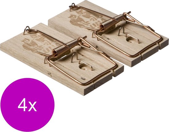 Luna Muizenval Hout - Ongediertebestrijding - 4 x 2 stuks | bol