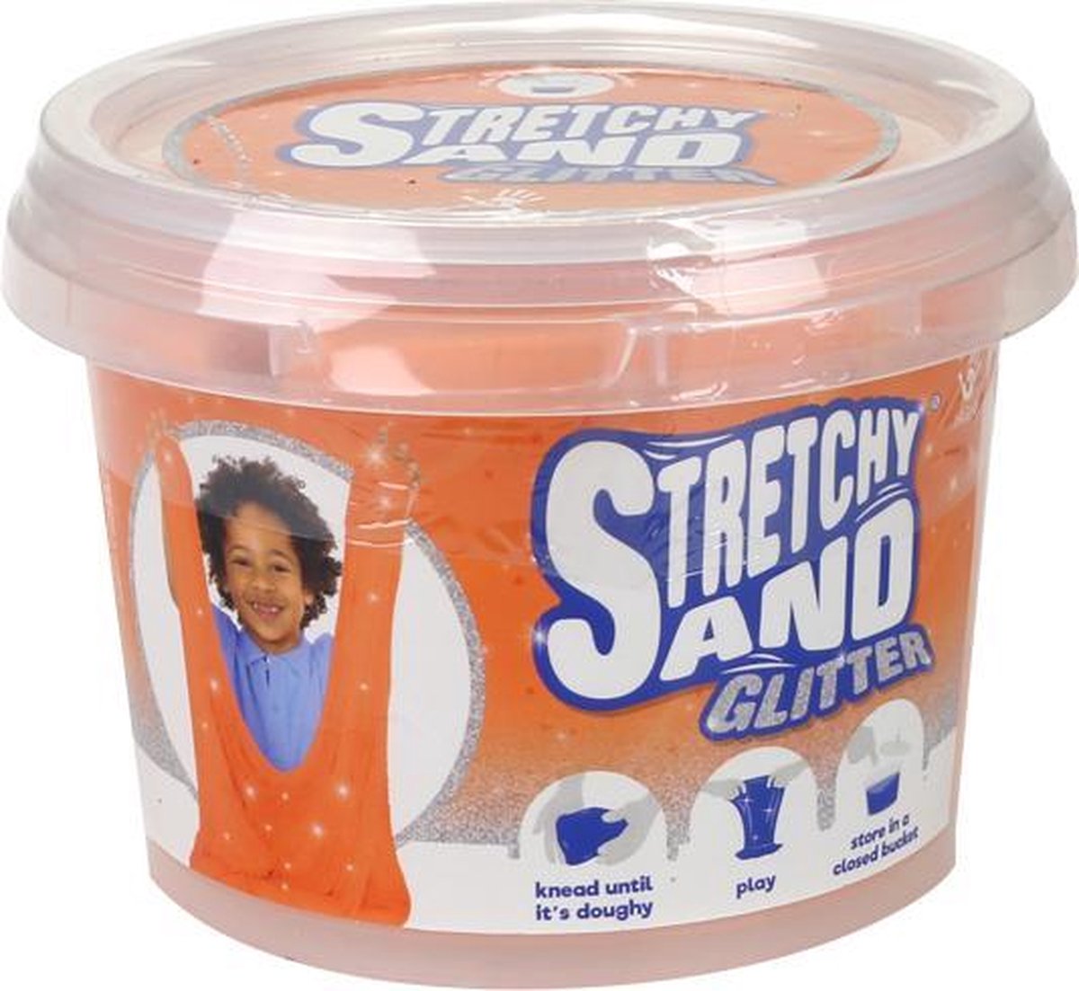 Stretchy Sand® Glitter - 500 grammes - Orange - Kinetic Play Sand | bol.com