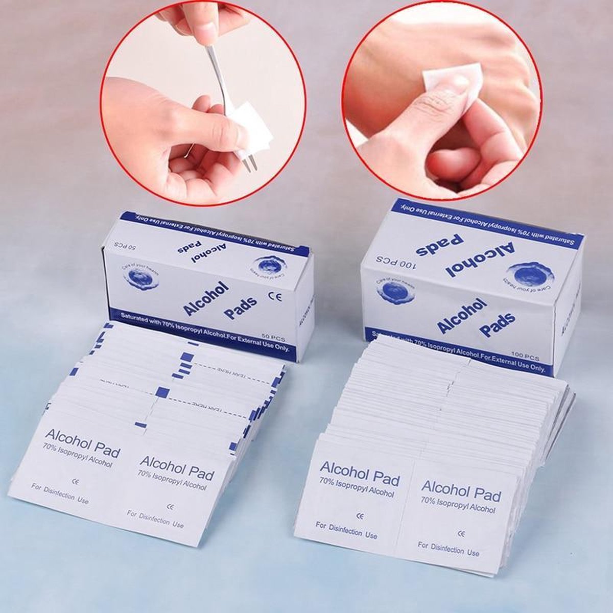 50x alcohol pads - Alcohol doekjes 50 stuks - Desinfecterende doekjes ...