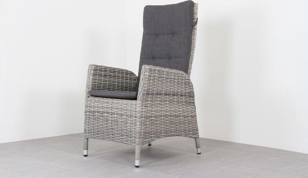 Verstelbare wicker tuinstoel Manhattan - White grey | bol.com