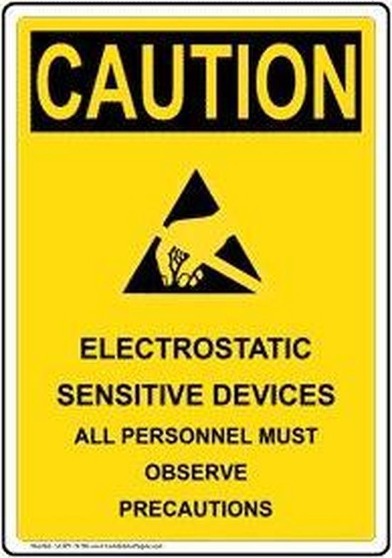 Sticker 'Caution: Electrostatic sensitive devices, observe precautions ...