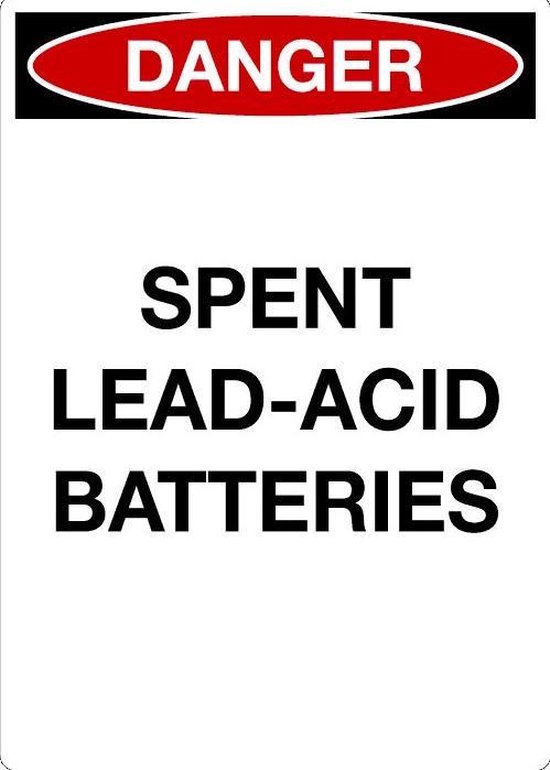 Sticker 'Danger: Spent lead-acid batteries' 210 x 148 mm (A5) | bol.com