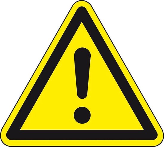 Waarschuwingsbord 'Algemeen waarschuwingsteken', 200 mm, ISO 7010, W001 ...