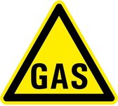 Waarschuwingsbord gas - kunststof 150 mm | bol