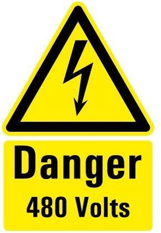 Elten - Gevaarsticker Danger 480 Volts 150 x 100 mm | bol