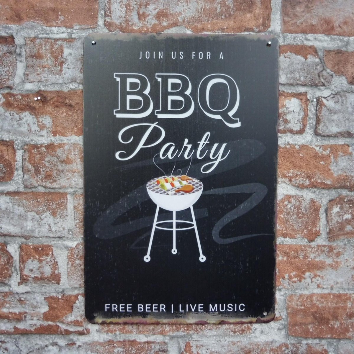 Panneau mural, barbecue, barbecue, Mancave, décoration murale, émail ...