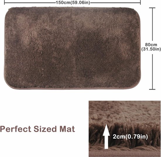 Antislip, hoogpolige badmat, machinewasbare badmat met ...