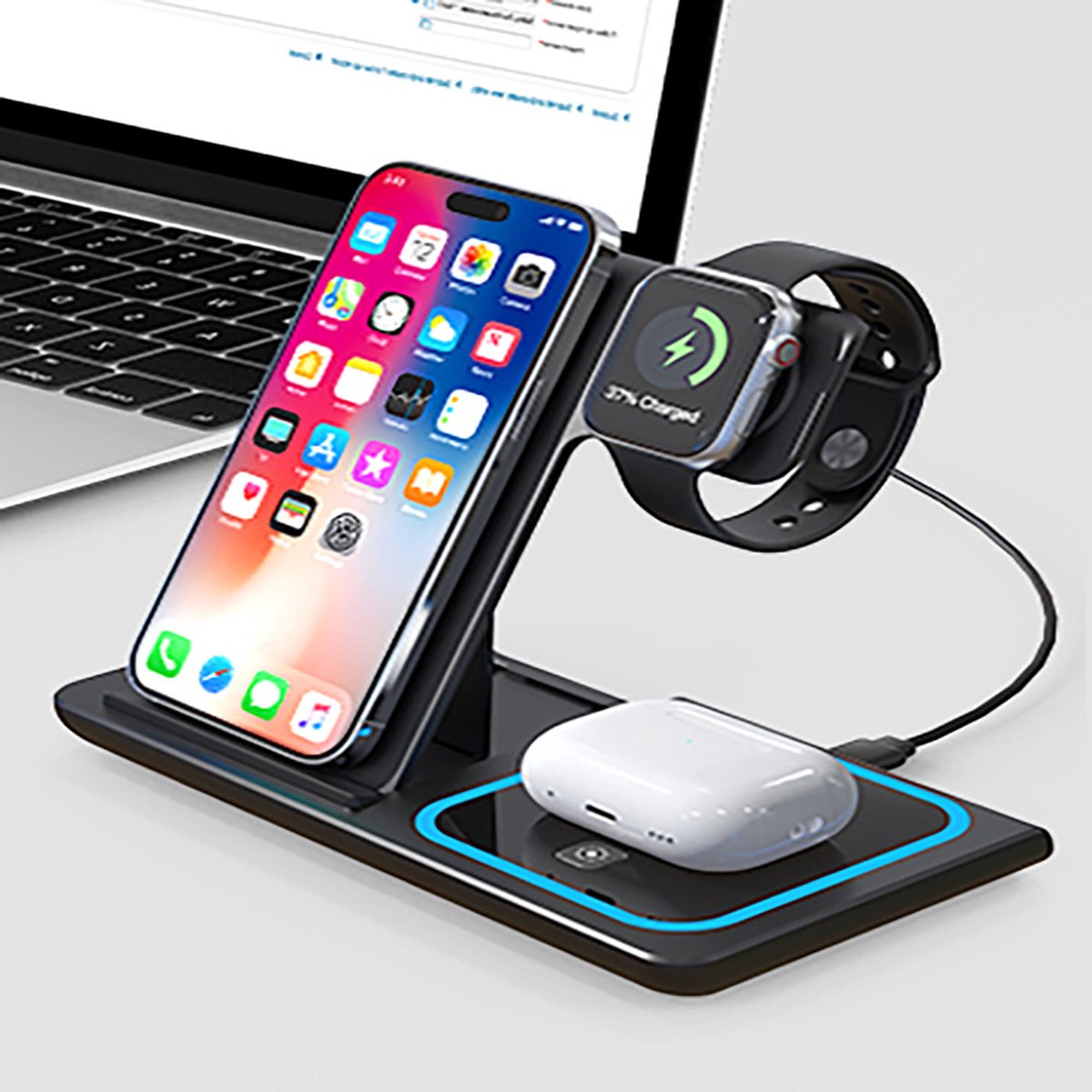 Station de chargeur sans fil pour téléphone portable portable sans fil ...