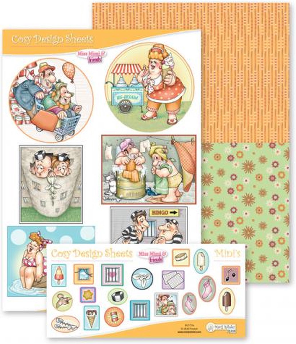 MRJ Cosy Design Sheets pack, Miss Mimi & Friends, 3 sheets | bol
