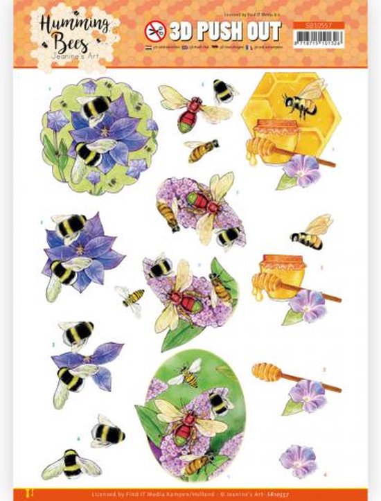3D Push Out - Jeanine's Art - Humming Bees - Honey | bol