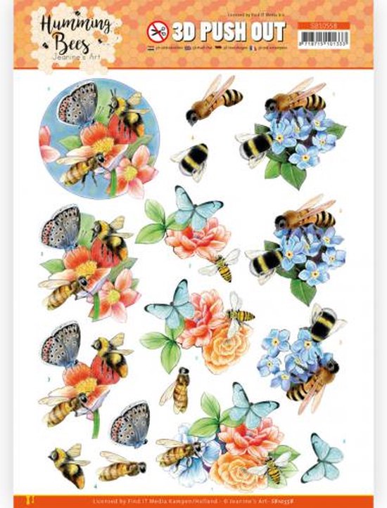 3D Push Out - Jeanine's Art - Humming Bees - Bees and Bumblebee | bol