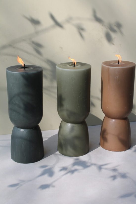 Buitenkaars - pilaarkaars grape - Ø15x40 cm - 100 branduur - Rustik Lys ...