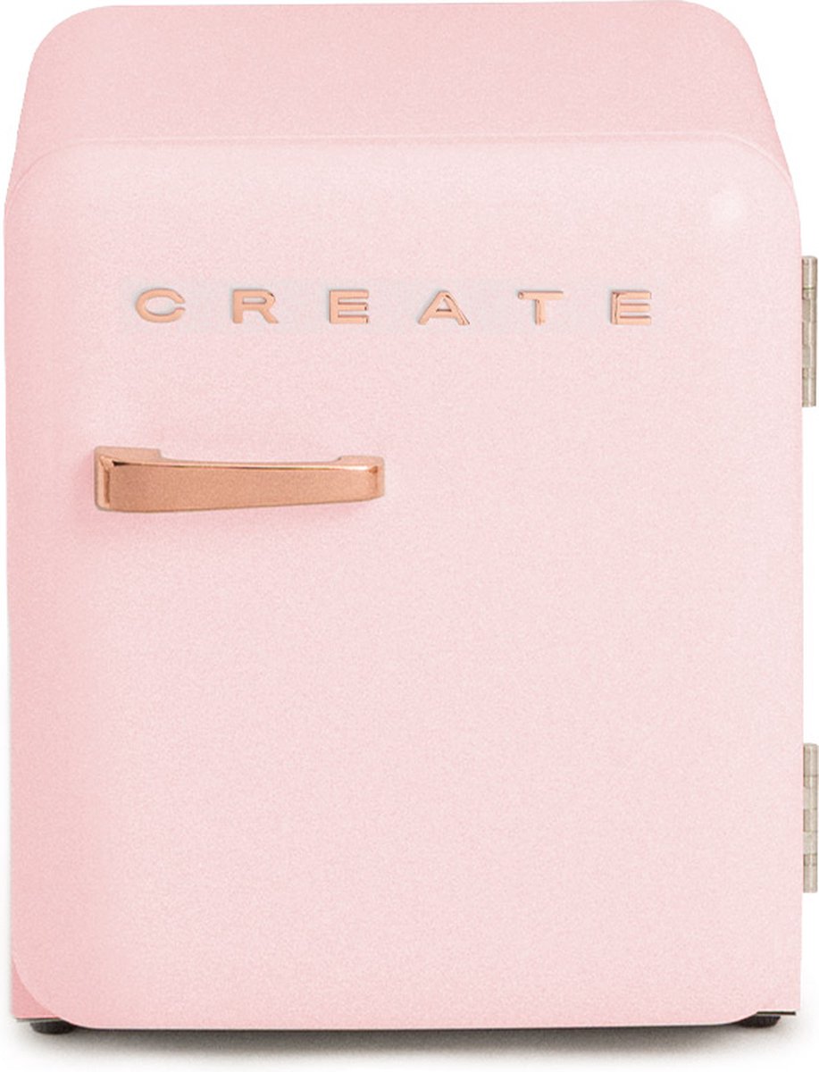 CREATE RETRO FRIDGE 48L ROSÉGOUD - Koelkast - 3 Planken - Pastel Roze | bol