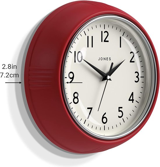 Ronde Retro Wandklok - The Ketchup Round Clock - Makkelijk leesbare ...