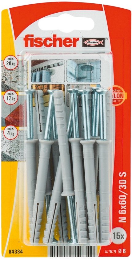 Fischer Slagplug N - 6x60 (Per 15 stuks) | bol
