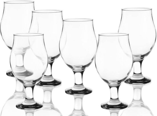 Glasmark Bierglazen - 12x - op voet - 500 ml - glas - speciaal bier | bol
