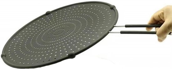 Somstyle Anti Spatdeksel Pannen - 32 CM - Met Stoomuitlaat Gaten - RVS - Zwart | bol