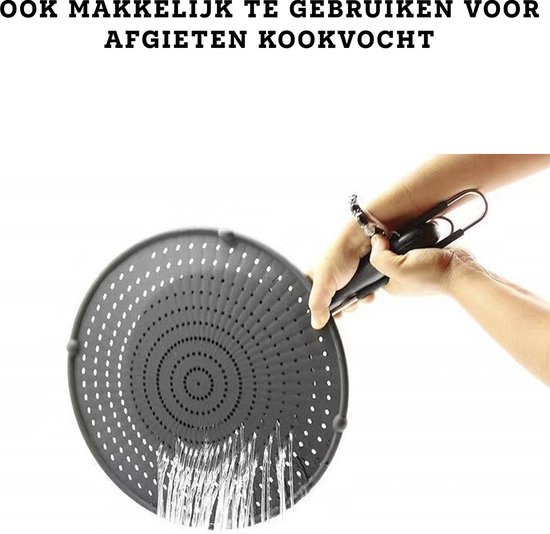 Somstyle Anti Spatdeksel Pannen - 32 CM - Met Stoomuitlaat Gaten - RVS - Zwart | bol