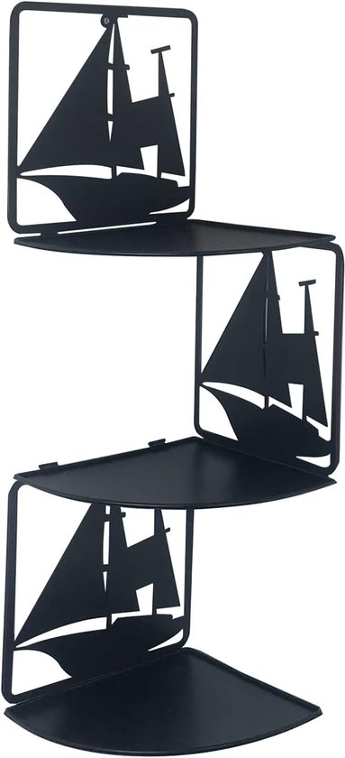 Hoekwandplank, geen montage, met 3 niveaus zwevende wandplanken,... | bol