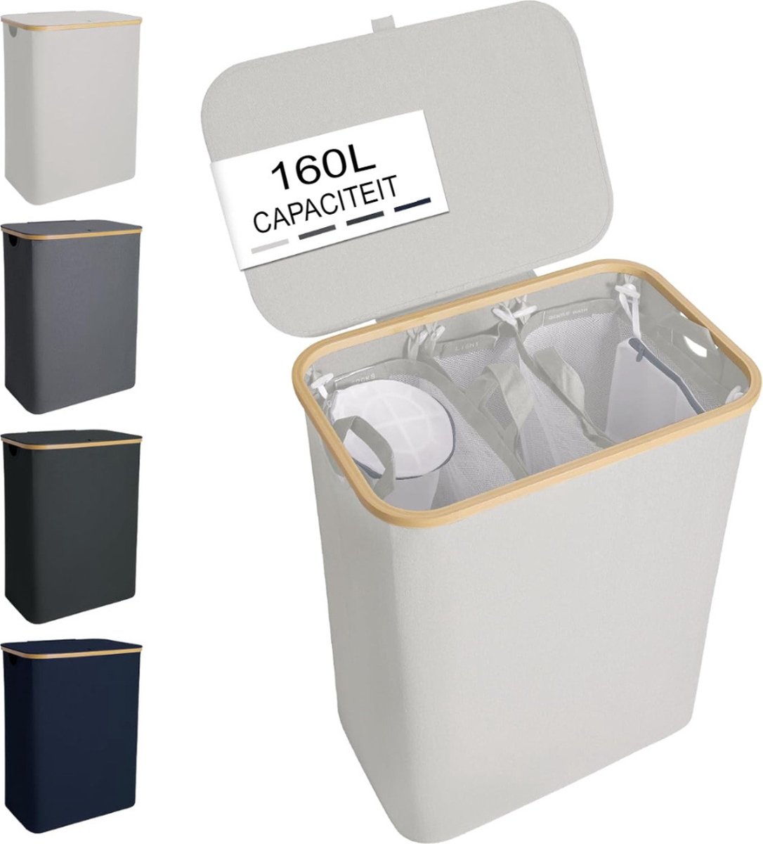 Wasmand 2 Vakken - Laundry Bag | bol