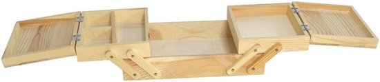 Naaidoos - uitklapbaar - met handgreep - hout - 24 x 15 x 11 cm ...